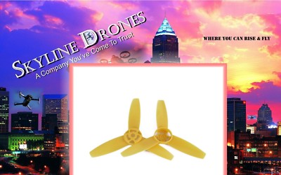 2PCS Propellers Main Blade YELLOW Props CW+CCW for Parrot Bebop Drone 3 ...