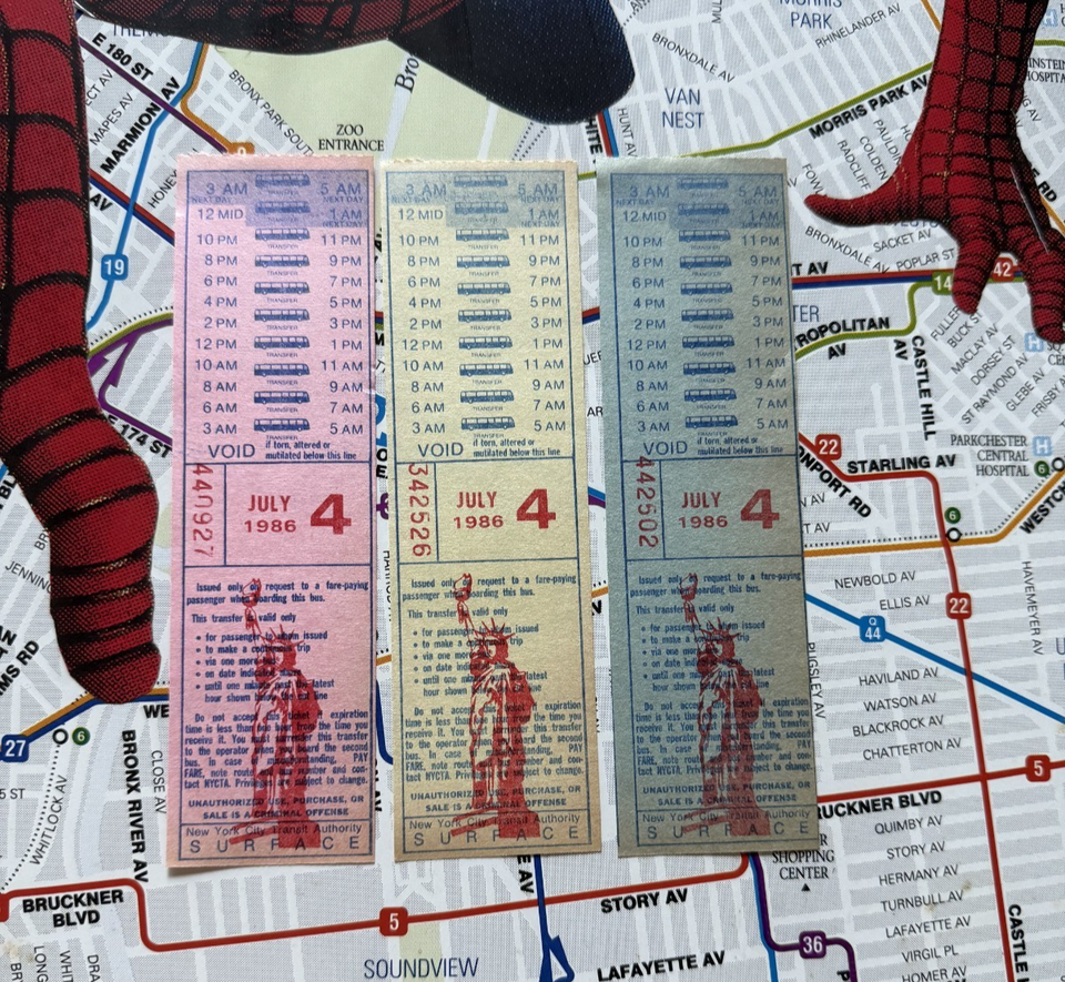 NYC BUS TRANSFER JULY 4 1986 CELEBRATION STATUE OF LIBERTY---3 ...