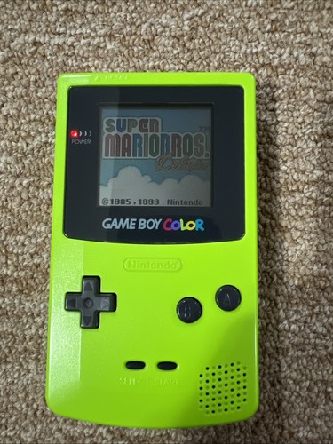 Game Boy Color (green) With 2 Games (Super Mario Deluxe & Frogger) | eBay