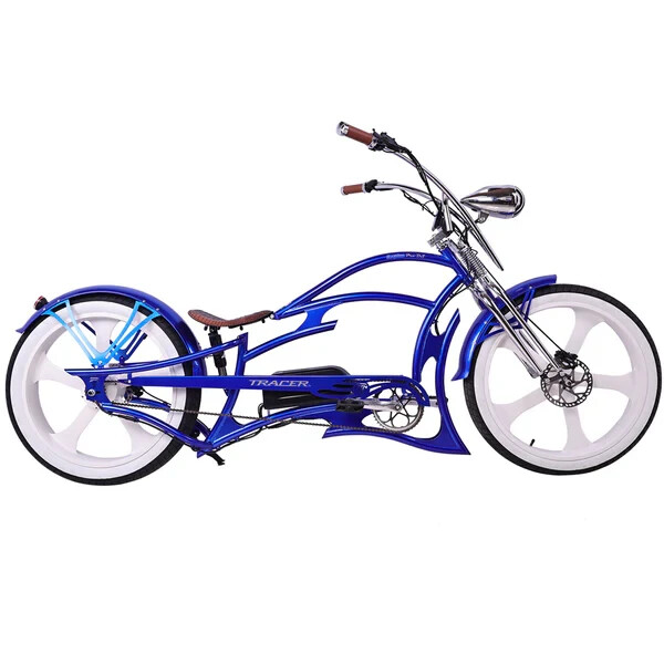 Raptor Pro DS 26" Chopper 800W Stretch E-Bike retro Design Electric ...