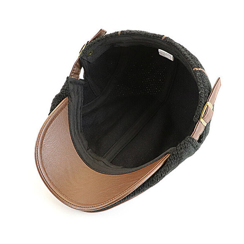 Knitted peaked cap middle-aged and elderly hats men's autumn winter ...