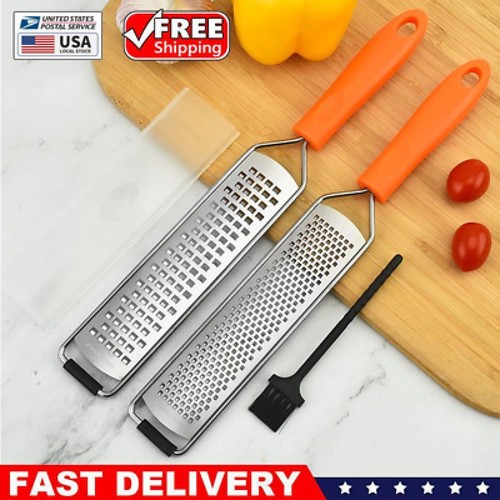 2Pcs Stainless Steel Cheese & Citrus Zester - Premium Lemon Grater ...