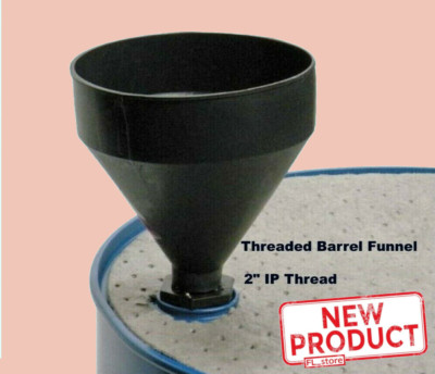 55 Gallon Barrel Funnel Threaded for Drums W/ 2" Bung Opening 3 Quart ...