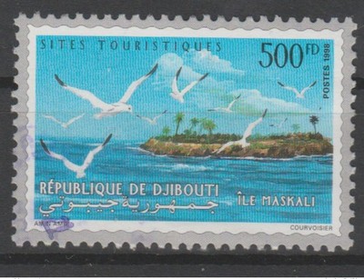 Djibouti 1998 Mi. 673 obl. Sites Touristiques Ile Maskali Mouettes ...