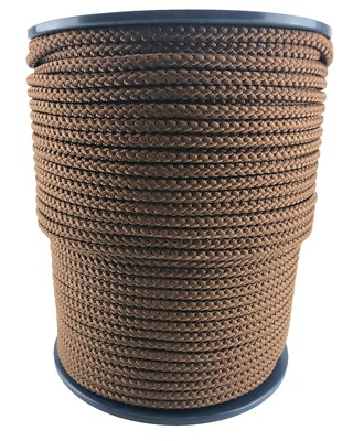 8mm Brown Braided Polypropylene Poly Rope Cord Paracord Drawstring ...