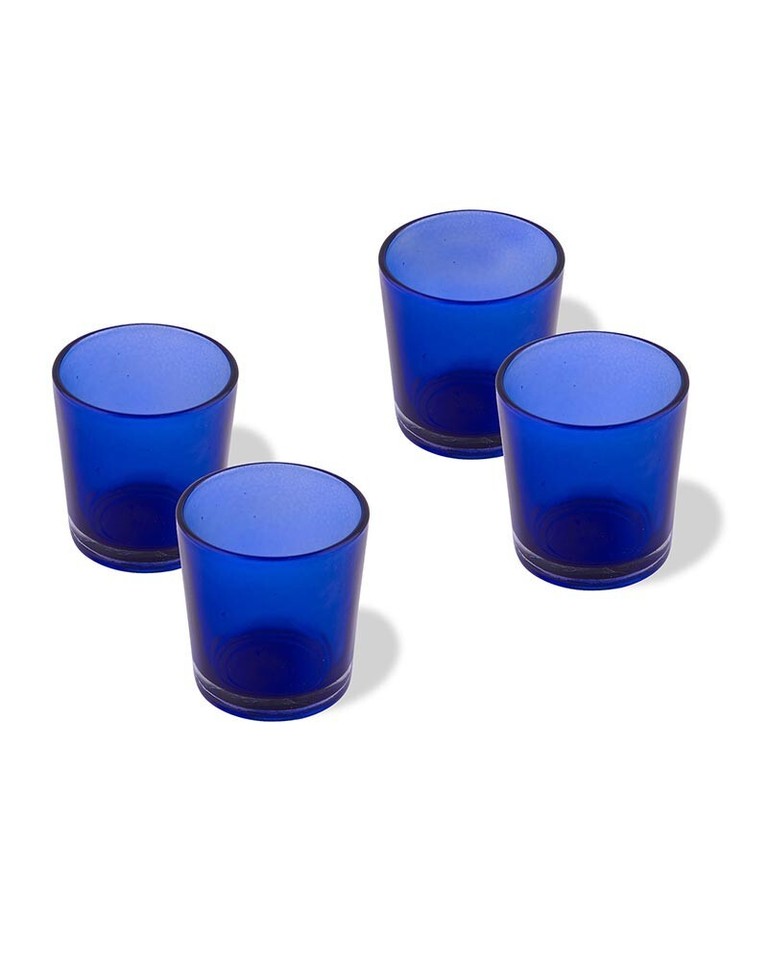96 Sea Ocean Blue Glass Cup Tea Light Votive Wedding Party Candle ...