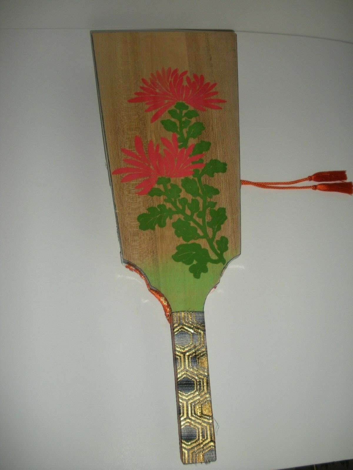 Vintage Japanese Geisha In Traditional Kimono Wooden Paddle 19" | eBay