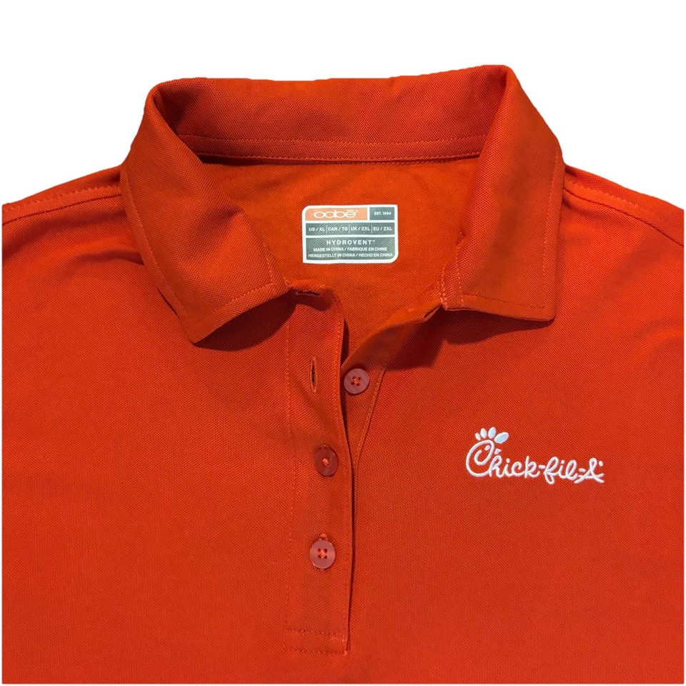 Chick-Fil-A Shirt Employee Uniform Polo Shirt Orange Oobe Hydrovent ...