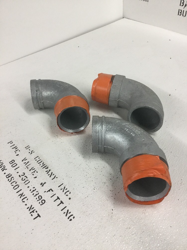 Victaulic Style 18 Adapter 90-Degree Elbow Galvanized 3" IPS Grooved X ...