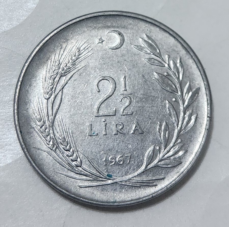 TÜRKIYE (TURKEY) 🇹🇷 2½ LIRA COIN 1967 | eBay