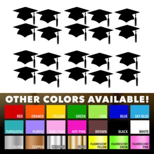 Graduation Hat Square Academic Cap Decal Sticker Cup Mug Truck Car ...