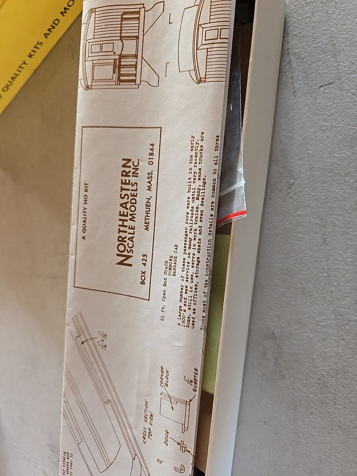 NORTHEASTERN SCALE MODELS HP-2 OPEN PLATFORM COMBINE WOOD PASSENGER CAR ...