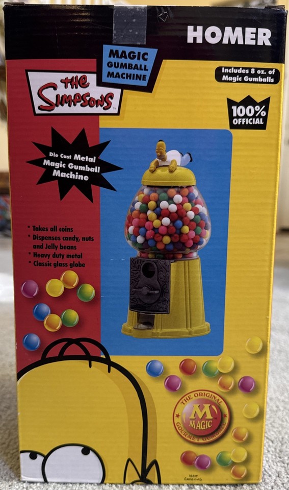 THE ORIGINAL RARE MAGIC GOURMET GUMBALL MACHINE THE SIMPSONS HOMER ...