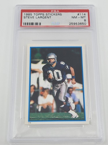 1985 Topps Stickers STEVE LARGENT PSA 8 Rare Version! card #114 Seattle ...