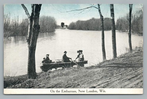 Embarrass River Boat Party NEW LONDON Wisconsin~Antique Postcard 1910s ...