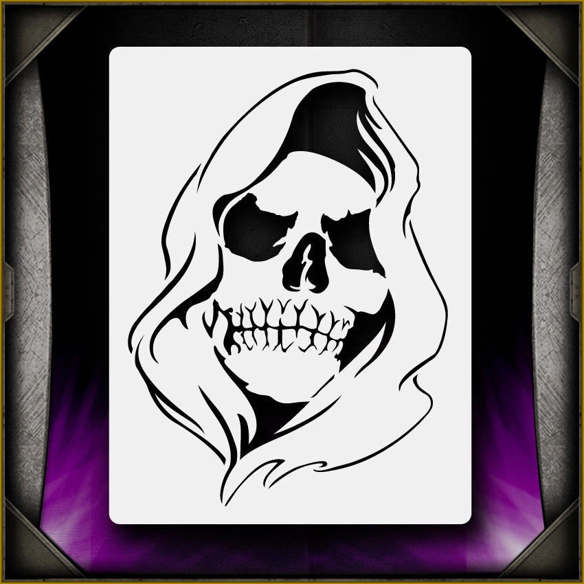 Grim Reaper With Gun Stencil