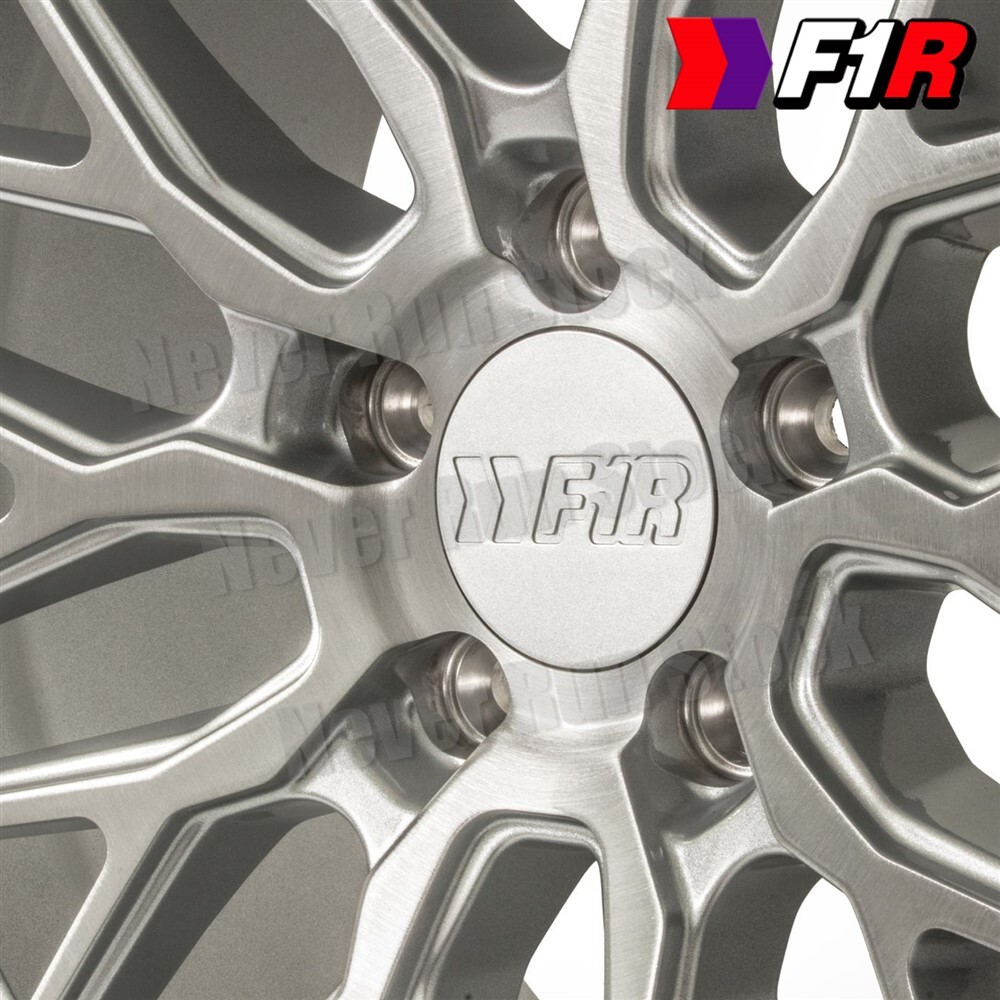 F1R F103 18x8.5 5x108 +42 OFFSET BRUSHED SILVER 20 MESH SPOKES SPORT ...