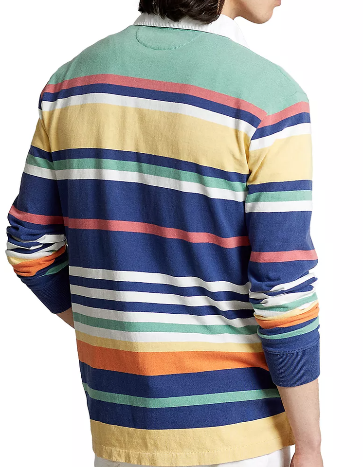Polo Ralph Lauren VTG Retro Colorblocked Distressed Rainbow Striped ...