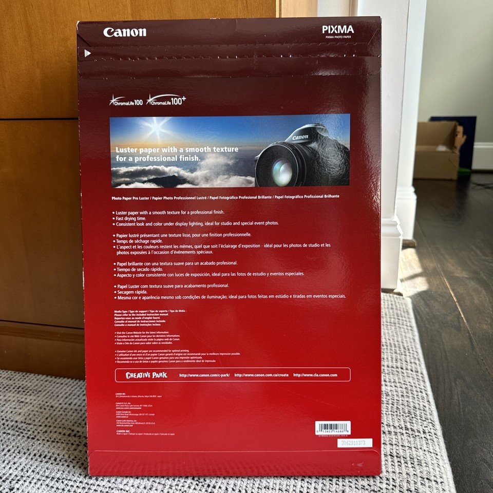 New Canon Photo Printer Paper Pro Luster LU-101 13x19" 50 Sheets 69lbs ...