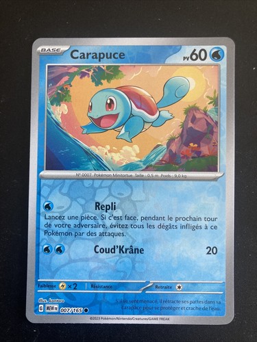 Carte Pokemon Carapuce Reverse 007/165 MEW FR 151 EV3.5 | eBay