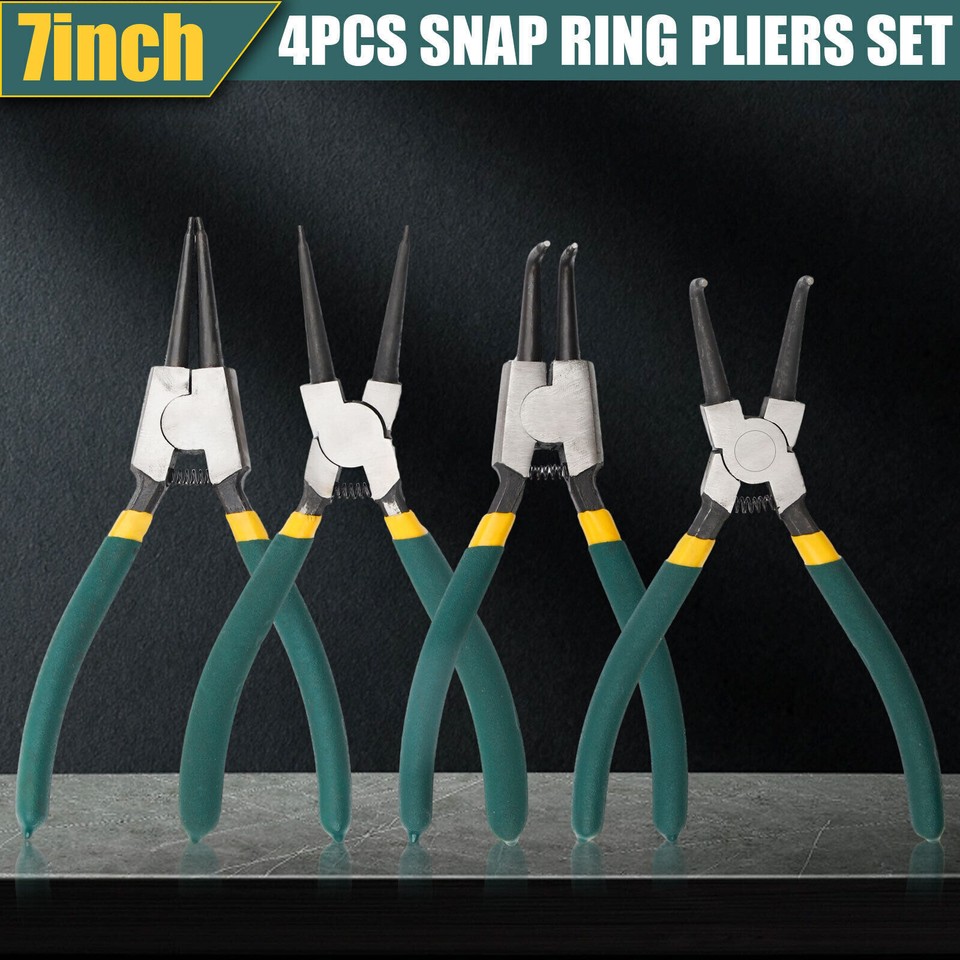 4Pcs 7" Internal/External Snap Ring Pliers Set Heavy Duty Circlip ...