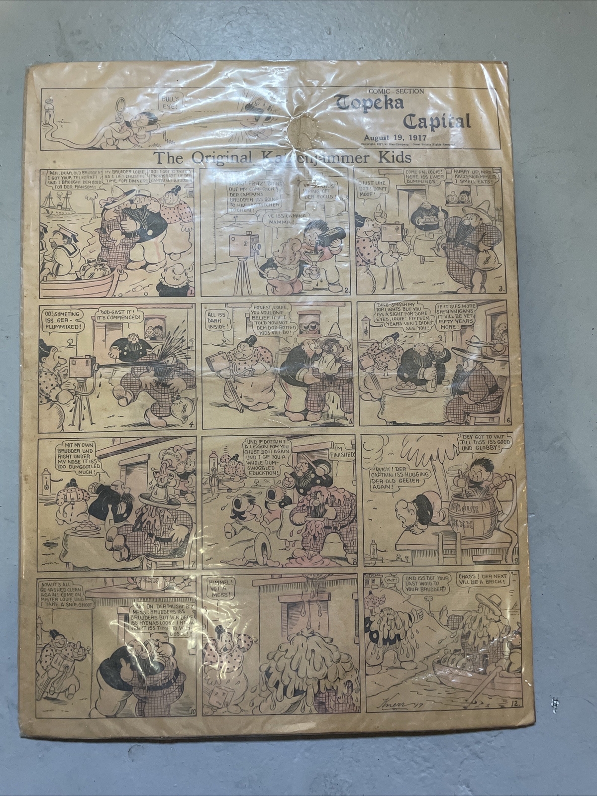 Katzenjammer Kids by H. Knerr 8/19/1917 Topeka Capital Comic Section ...