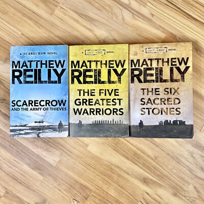 3 x Matthew Reilly PB Books Sacred Stones Greatest Warriors Scarecrow ...
