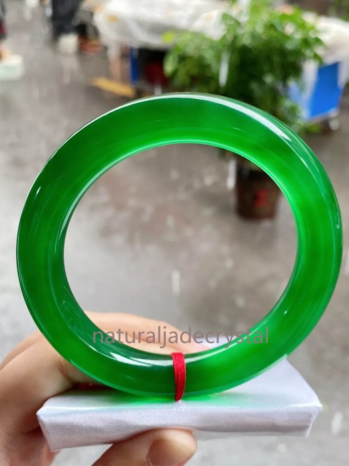 Certified Natural Grade Ice Burmese Green Jade jadeite bracelet bangle 55-62MM | eBay