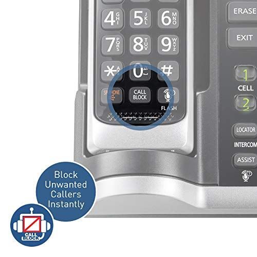 Panasonic Link2Cell Bluetooth Cordless Phone System with HD Audio ...