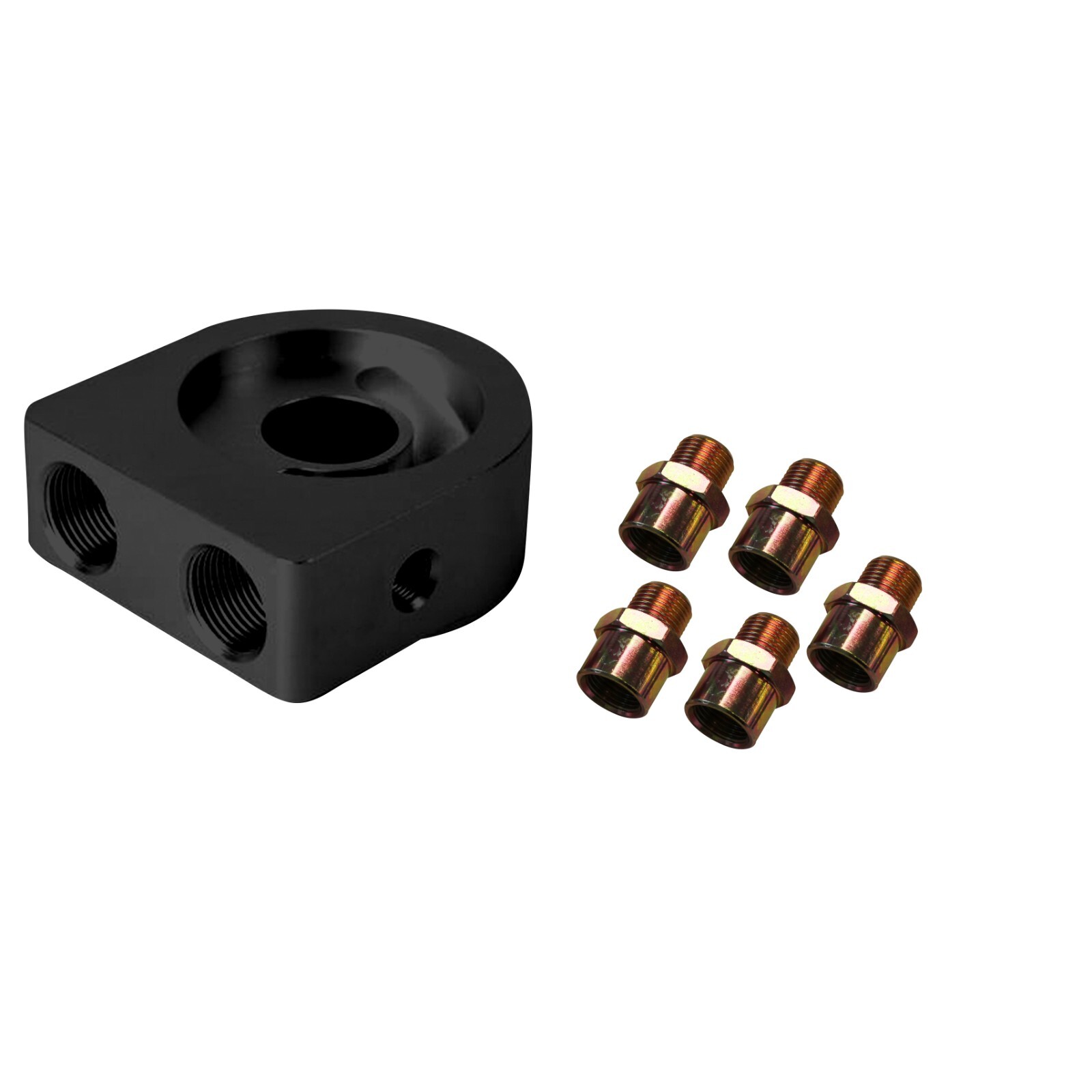 Engine Oil Sandwich Plate Adaptor Kit Black with 5 Adaptor Thread ...