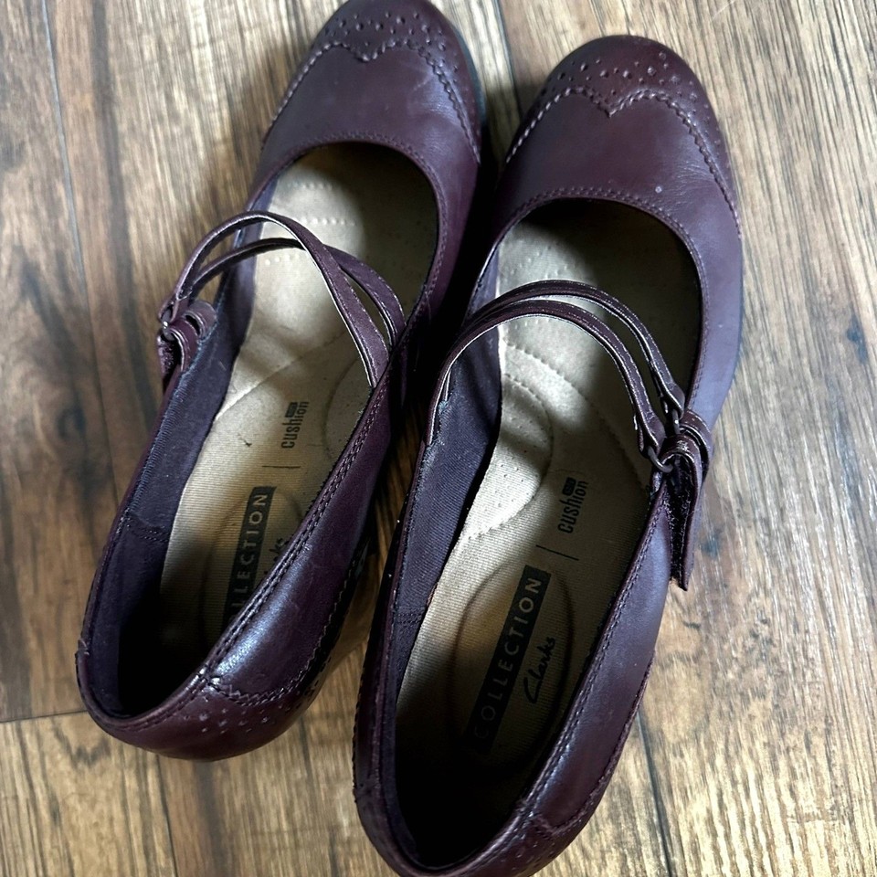 Clarks Claeson Tilly Mary Jane Pumps Burgundy Leather Size 10 Comfort ...
