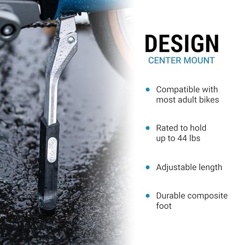 Power Stance Center Mount Bicycle Kickstand for Adult E-Bikes, Silver ...