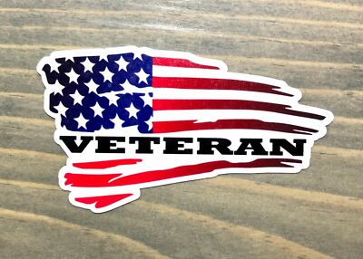 Veteran Flag Sticker Decal American US Distressed USA Military Tactical ...