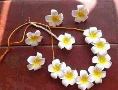 Indian Women White Necklace Set Haldi Rasam Choker Necklace Handmade ...