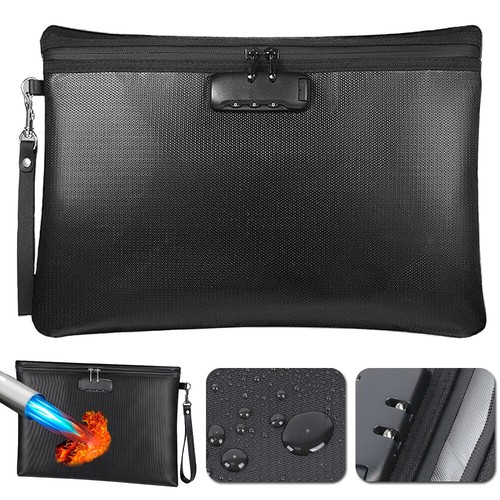 Large FireProof Document Bag with Lock Waterproof A4 Heat Insulated ...