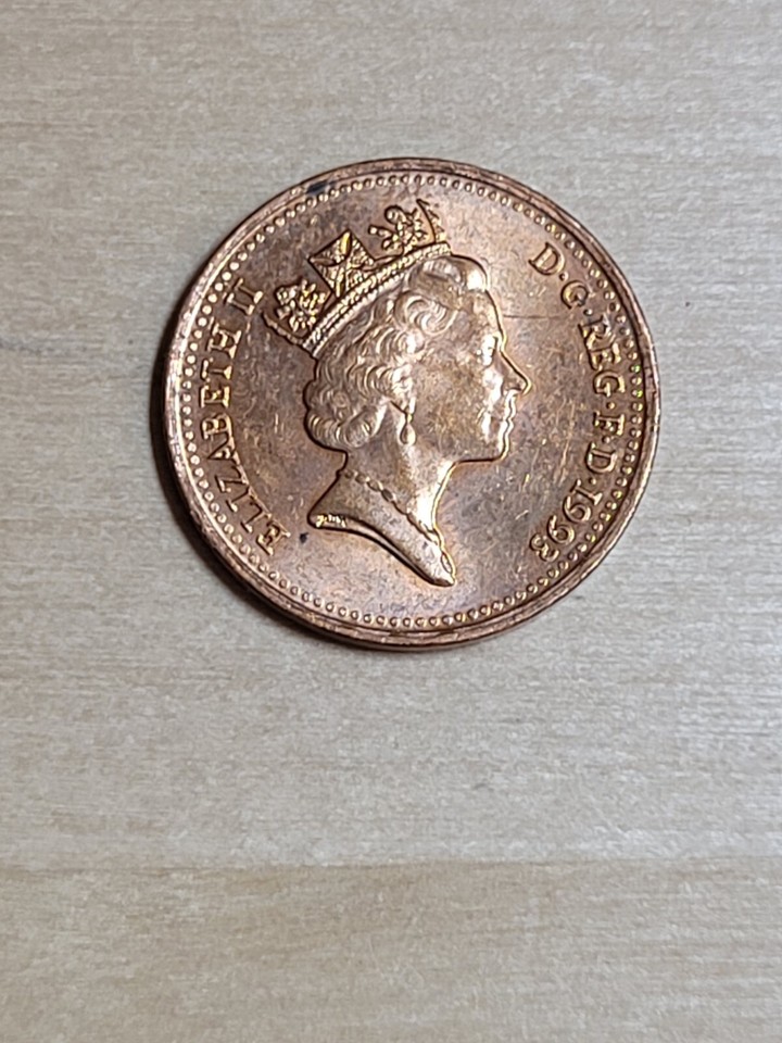 Great Britain Penny, 1993. KM# 935a, copper-plated-steel. Queen ...
