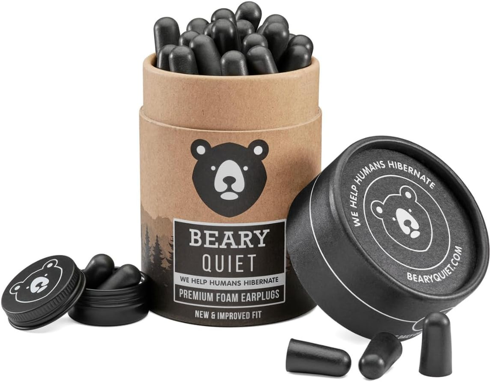 Beary Quiet Foam Earplugs – 38Db Noise Cancelling Ear Plugs for ...