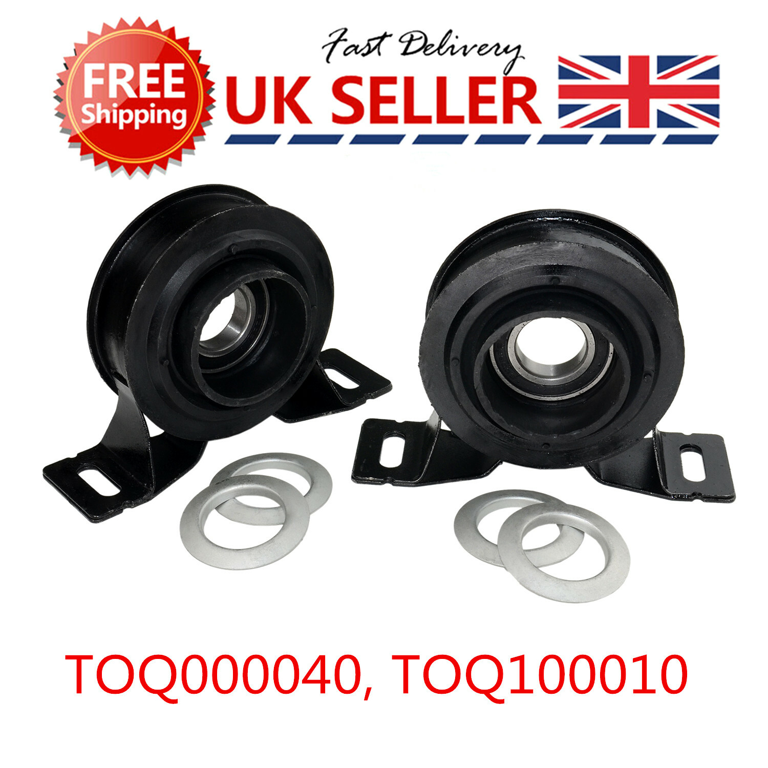 PAIR FOR LAND ROVER FREELANDER PROP SHAFT BEARINGS TOQ000040 TOQ100010 ...