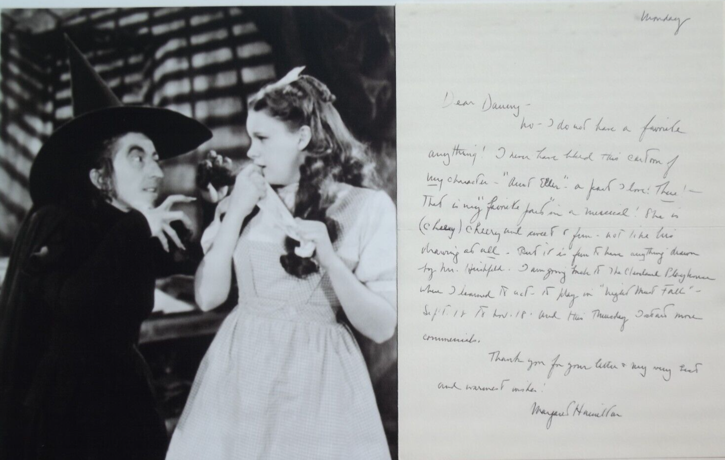 Margaret Hamilton Wicked Witch Of The West Autograph Letter Signed ...