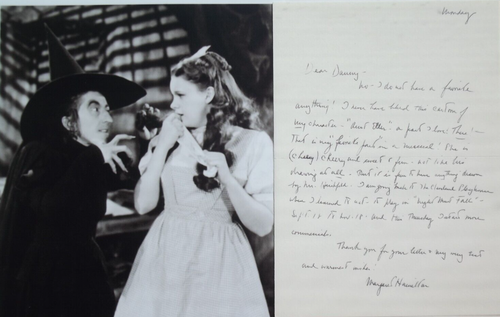 Margaret Hamilton Wicked Witch Of The West Autograph Letter Signed ...