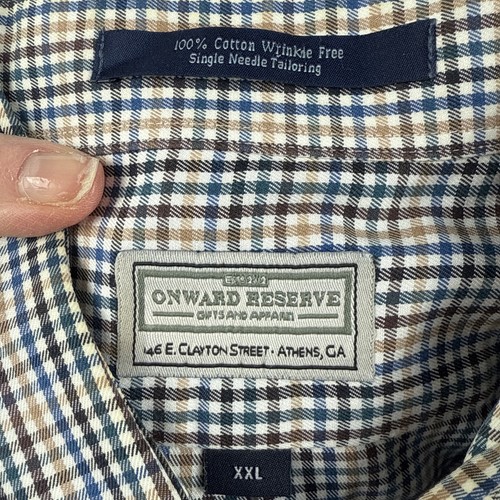 Onward Reserve Long Sleeve Button Down Plaid Shirt Men's Size XXL | eBay