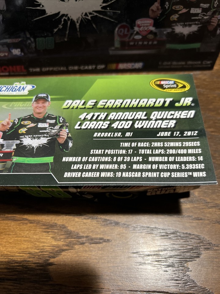 Dale Earnhardt Jr 2012 Michigan Win Dark Knight Dual Autographed 1/24 ...