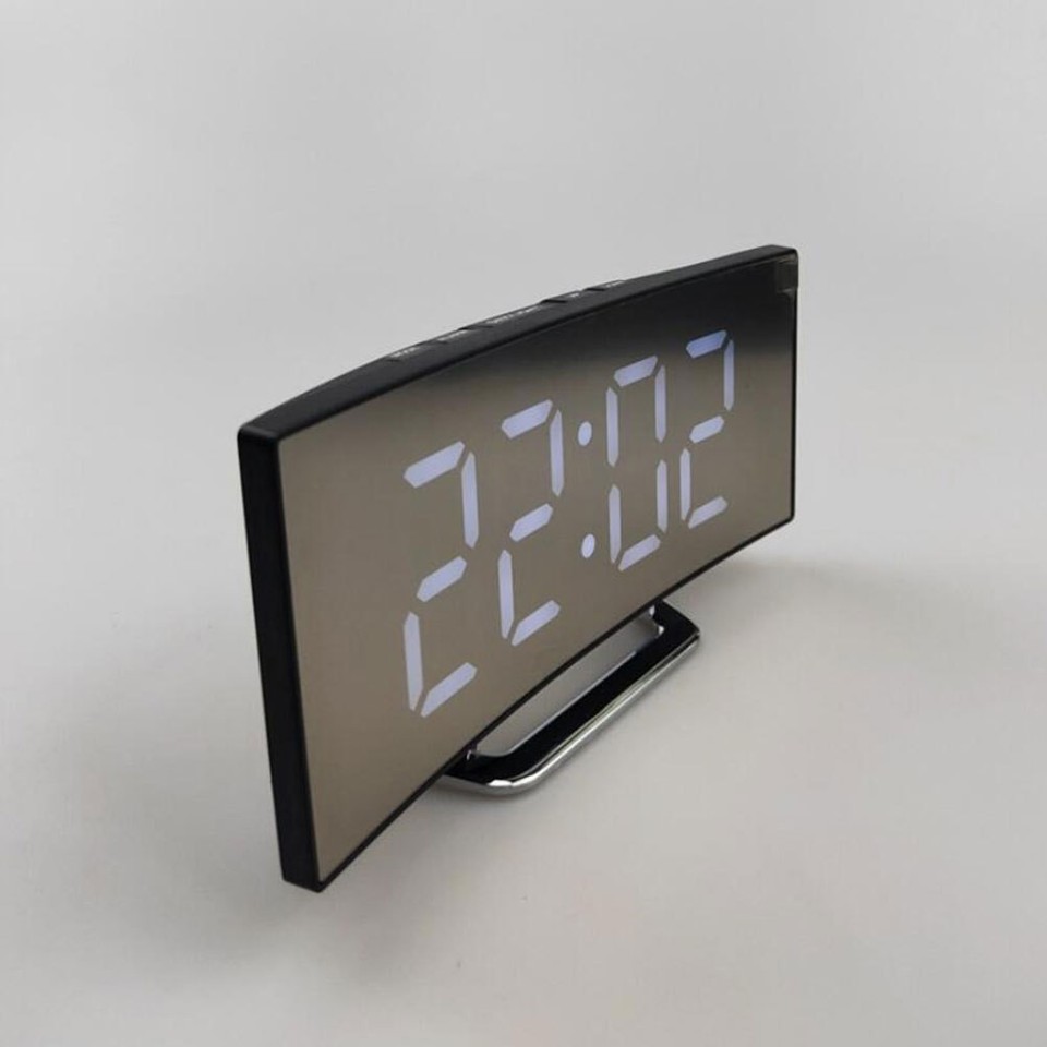 Large Screen Alarm Clock LED Practical Mirror Mute Alarm Clock for Home ...