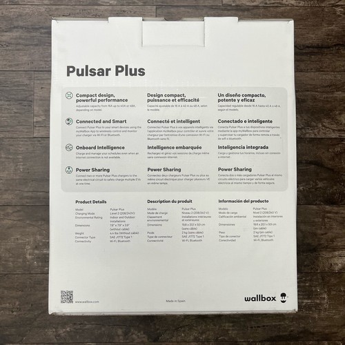 Wallbox (EV) Charger Pulsar Plus Level 2 Electric Vehicle 11.5kw 48A ...
