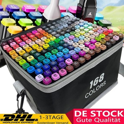 168 Farben Marker Stifte Set – Doppelseitige Marker für Skizzen ...