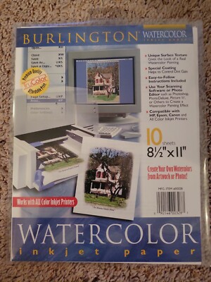 Burlington Watercolor Inkjet Paper #00328 10 Sheets | eBay
