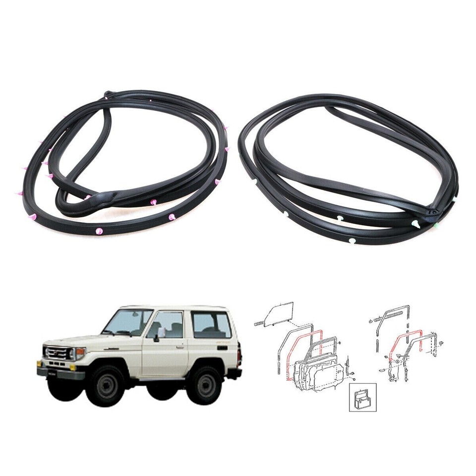 Front Door Weatherstrip Pair For 90-21Toyota LandCruiser FZJ71 FZJ74 ...