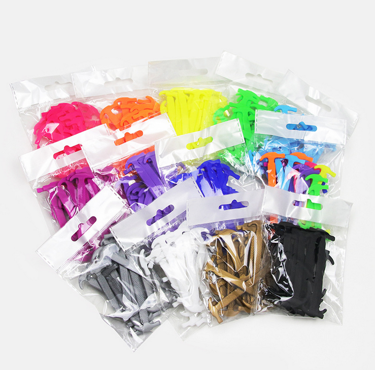 Elastic No Tie Shoe Laces Silicone Rubber shoelaces for trainers ...