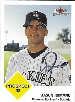 Autographed/Signed 2003 Fleer Tradition #428 Jason Romano Colorado ...