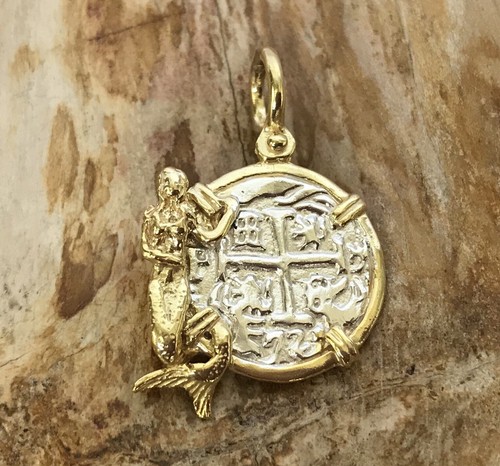 ATOCHA Mermaid Pendant Design 1600-1700 Gold Overlay Sunken Treasure ...